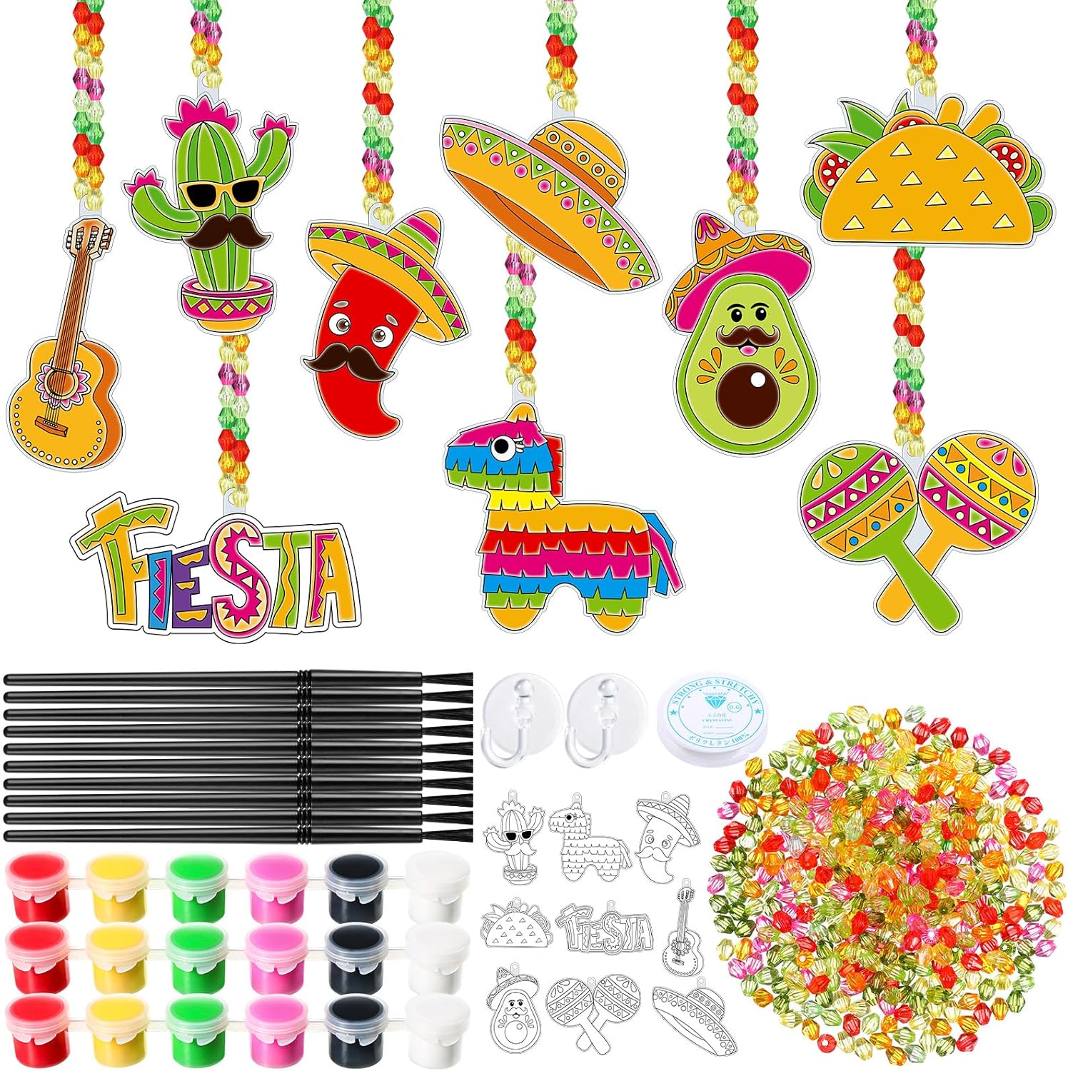 Amazon.com: Pasimy 36 Sets Cinco De Mayo Suncatchers Craft Kits Mexican ...