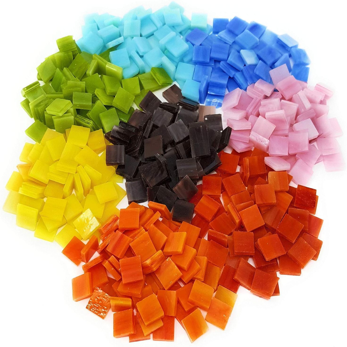 Amazon.com: 100pcs/25g Mixed Color Mosaic Tiles Resin Glass Mosaic ...