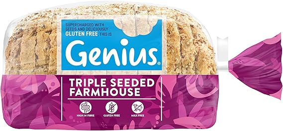 Genius Gluten Free Triple Seeded Sandwich Loaf, 535g : Amazon.co.uk ...