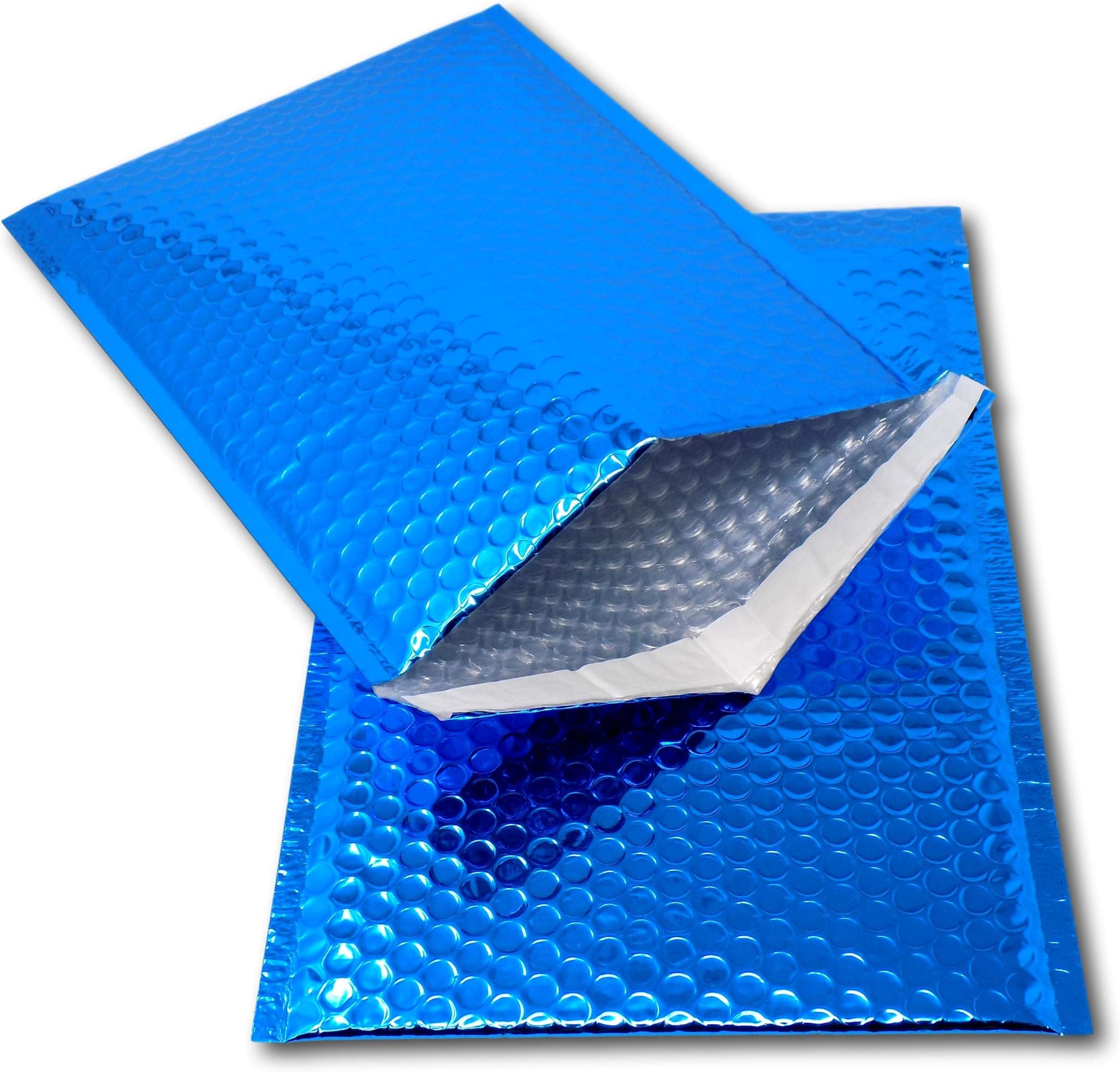 EPOSGEAR 10 Blue Shiny Metallic Foil Bubble Padded Bag Mailing ...