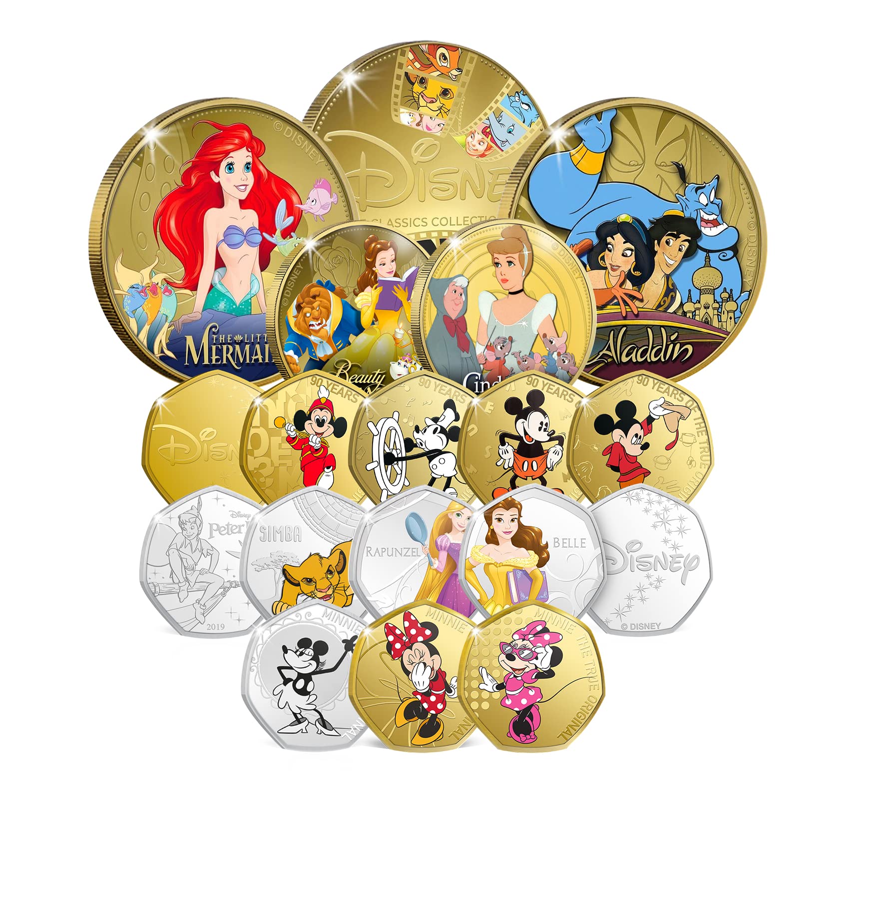 The Magic of Disney Ultimate Fan Bundle 15 Commemorative Coins Gold ...