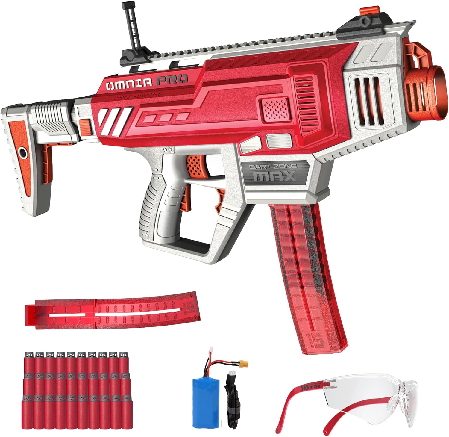 Amazon.com: DART ZONE Max Omnia Pro Foam Dart Blaster–150 FPS Full Auto ...