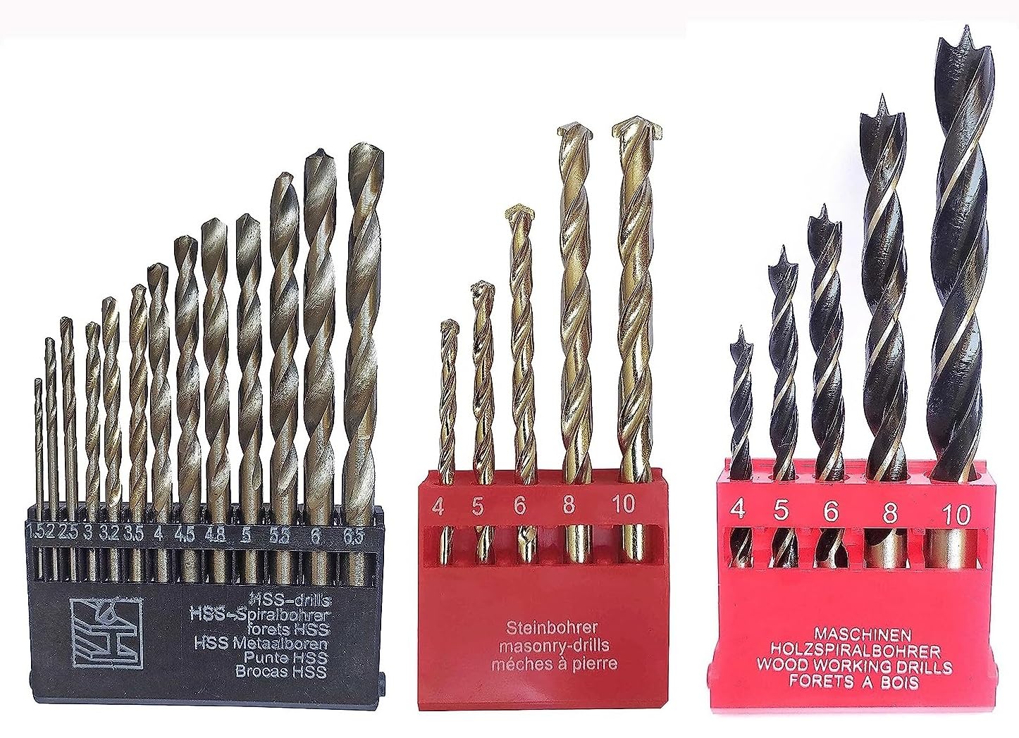 Inditrust New Combo of 13pc HSS drill bit set 5pc masonry and 5pc wood ...