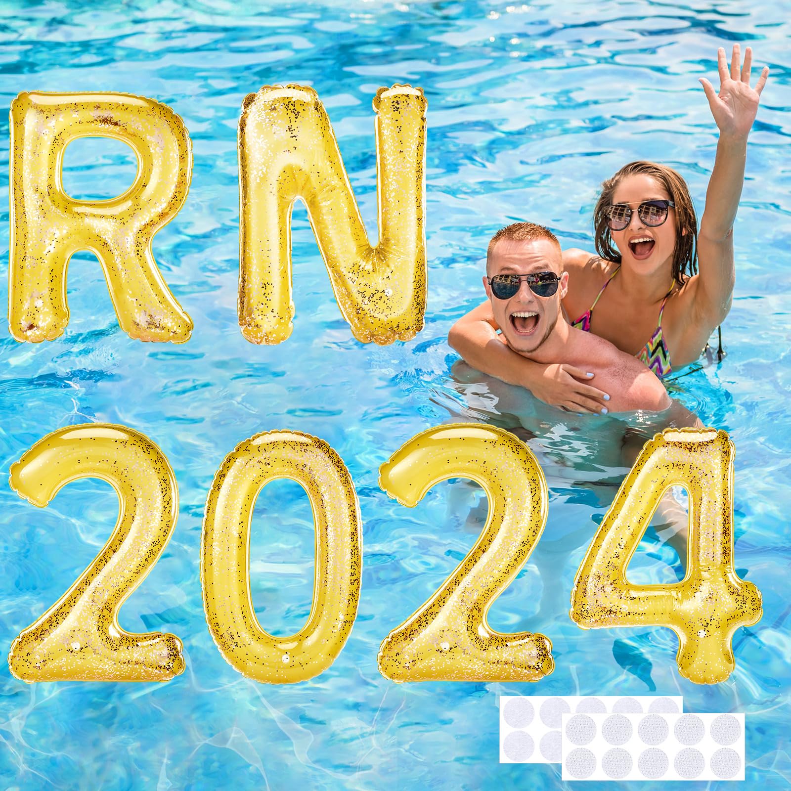 6 Pcs Rn 2024 Graduation Inflatable Pool Float 20 Inch Floating Letter ...