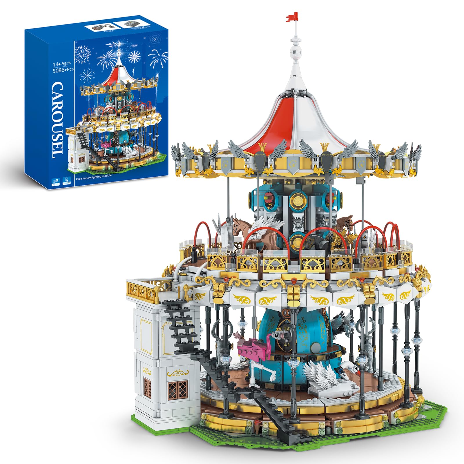 5086+Pcs Carousel Building Blocks Toy Sets - Amusement Park Series ...