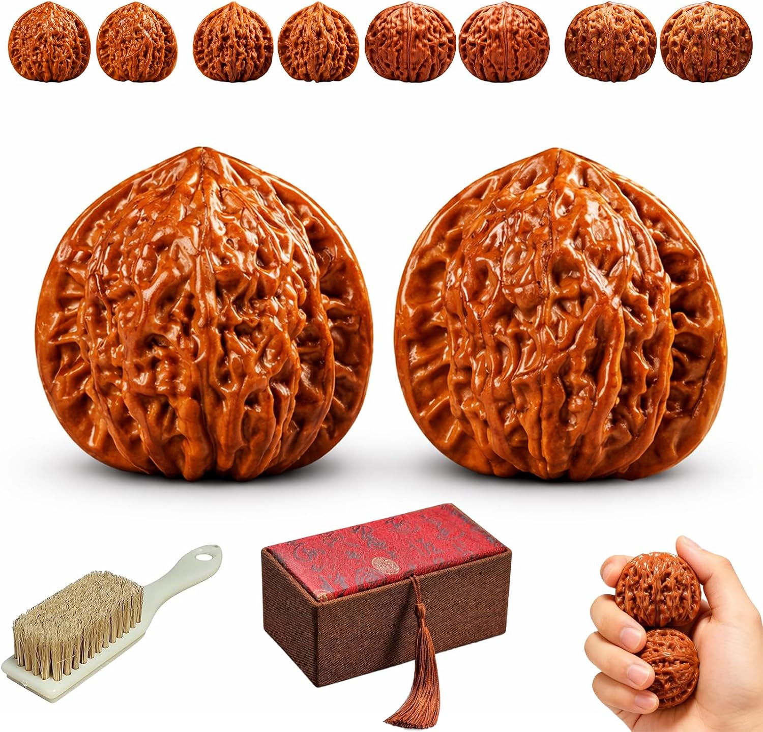 Amazon.com: Natural Chinese Wenwan Walnuts, 1.8" Traditional Chinese ...