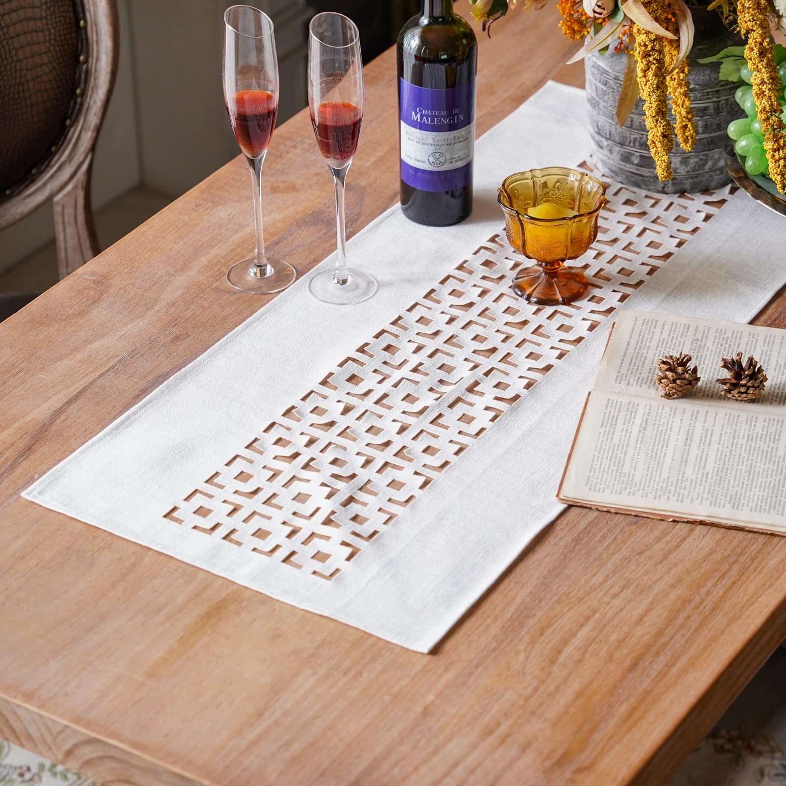 Amazon.com: ARTABLE Rectangle Table Runners Fabric Home Garden Table ...