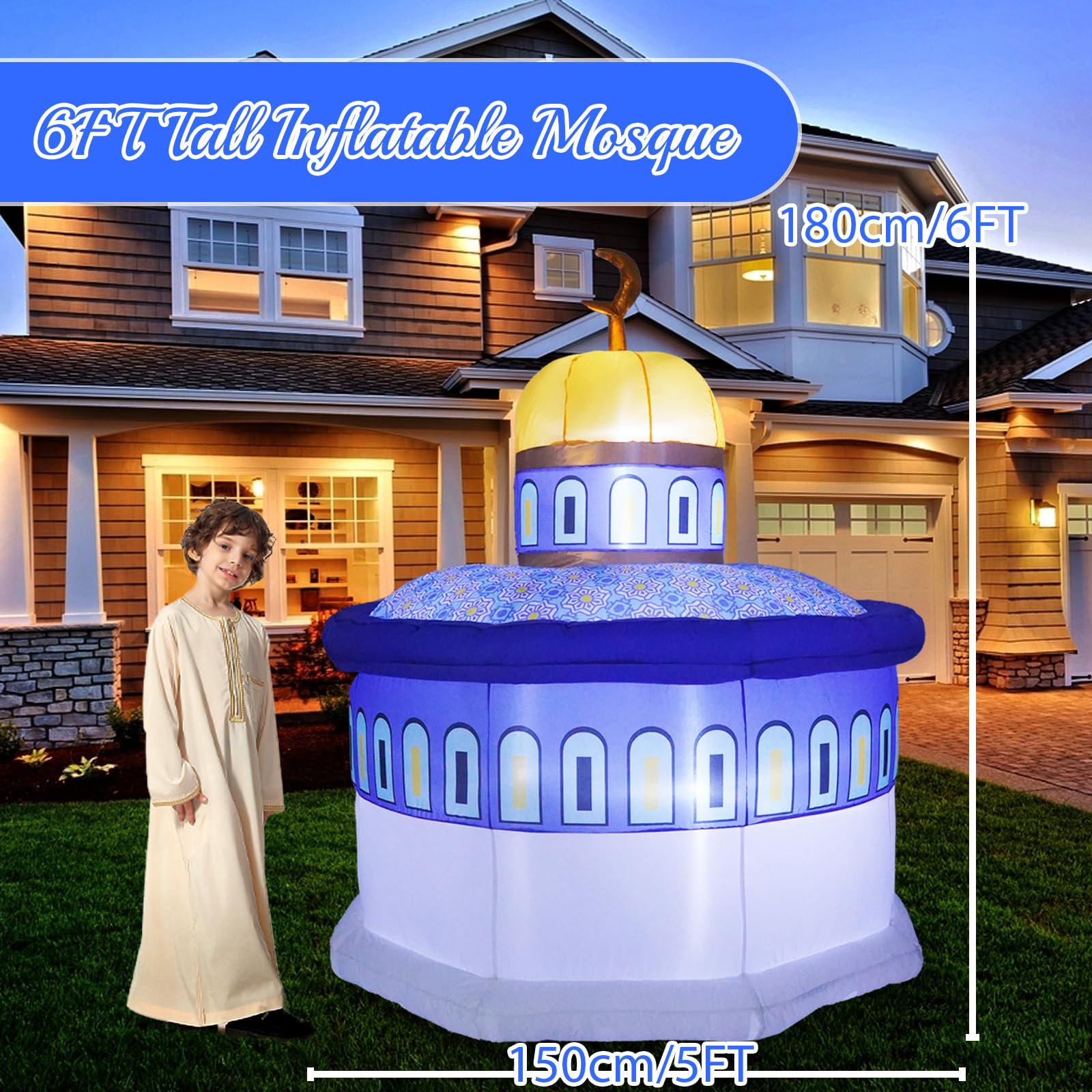 Snapklik.com : Dawdix 6FT Inflatable Ramadan Mosque Decorations ...