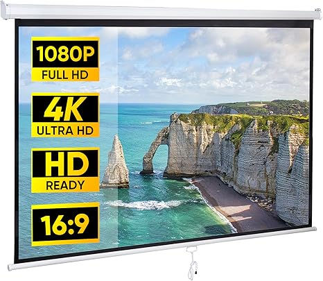 Amazon.com: Saicool 80 Inch Projection Screen, Outdoor Indoor 16:9 HD ...