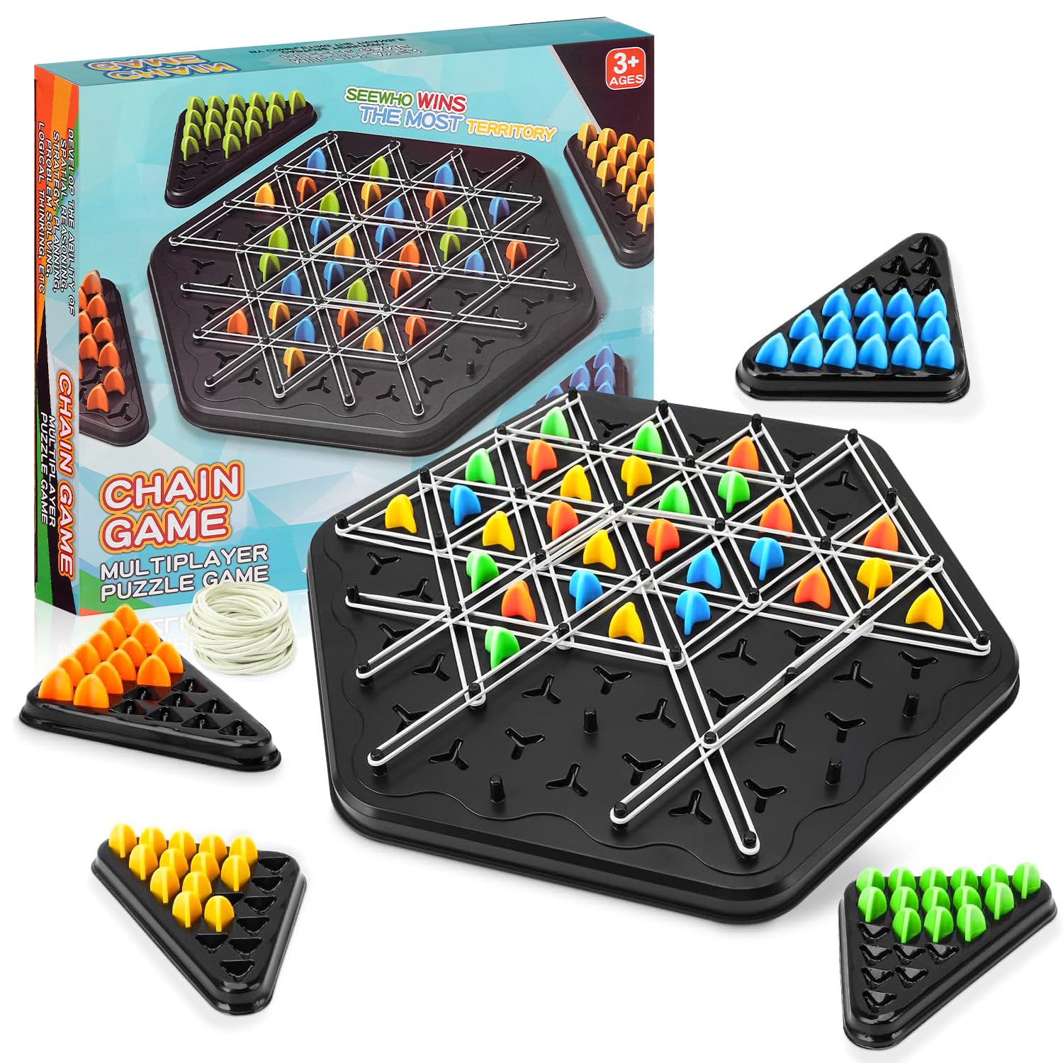 Triggle Game, Triggle Rubber Band Game, Interactive Peg Game Chain ...