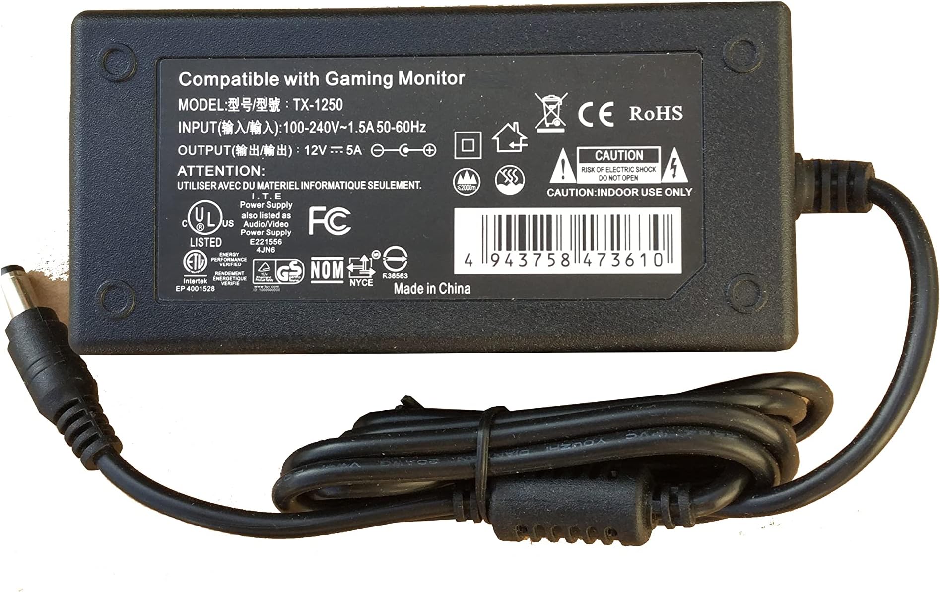 AC Adapter - Power Supply for MSI Optix AG32C 32-inch Curved Gaming ...