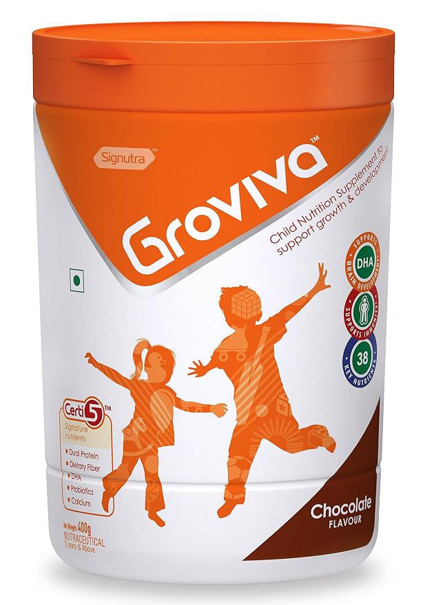 Groviva Child Nutrition Supplement Jar- 400g (Chocolate) : Amazon.in ...