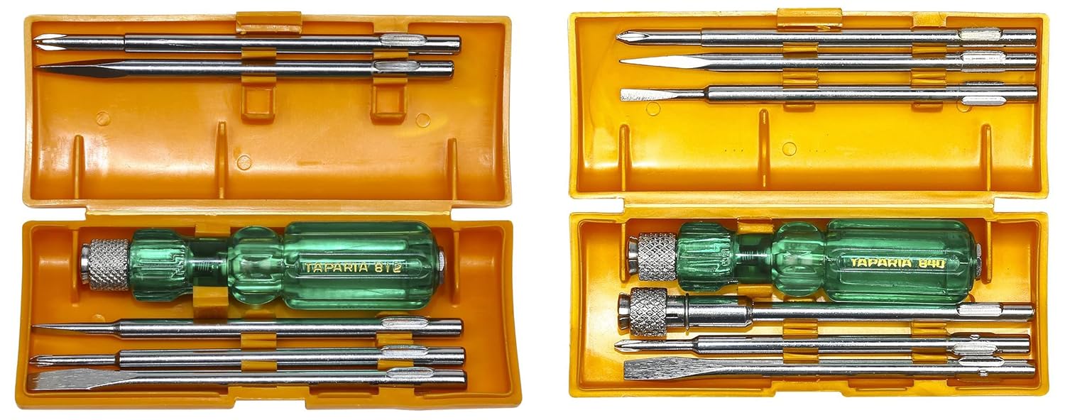 Taparia 840 Screw Driver Set with Neon Bulb (Silver and Green) & 812 ...