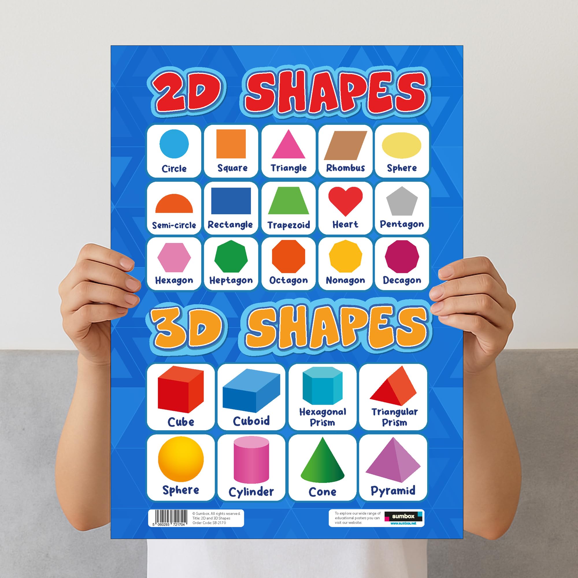 Educational Posters For Children 2d And 3d Shape Chart Early Learning