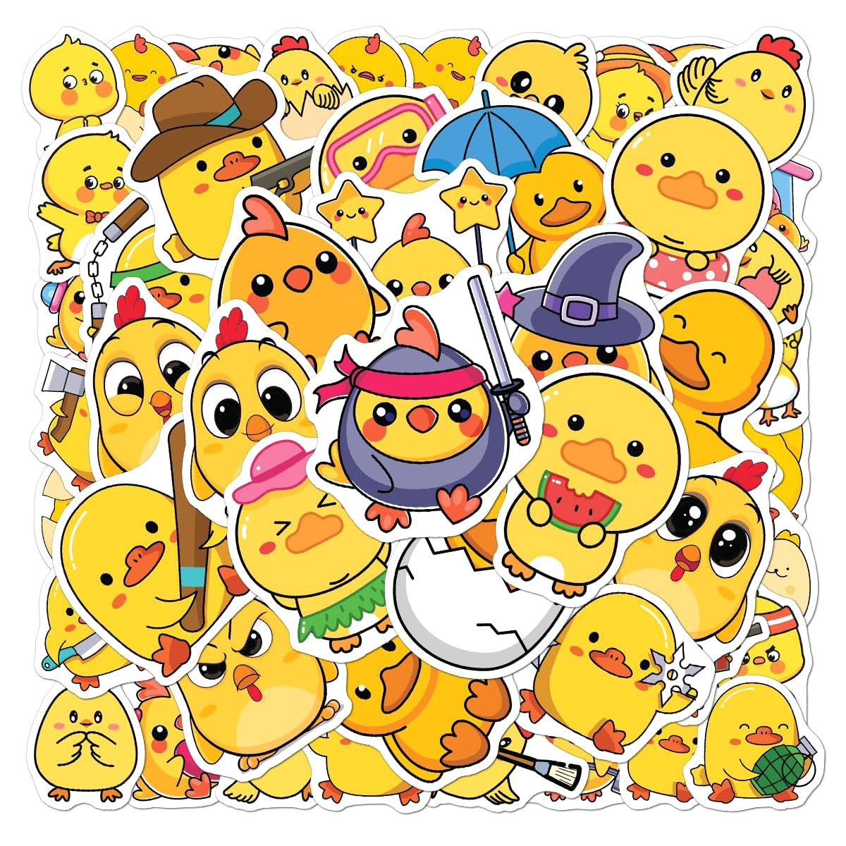Amazon.com: Pack 50 Pcs Cute Chick Stickers for Water Bottles ...