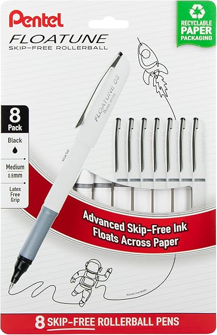 Amazon.com: Pentel Floatune Rollerball, 0.8mm medium point, Black Ink ...