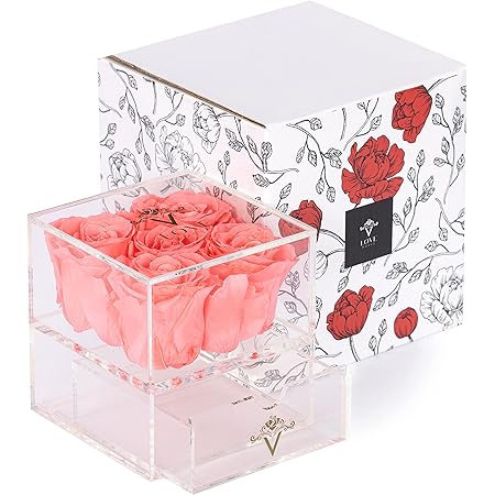 Amazon.com: NATROSES Forever Preserved Roses in a Box, 100% Real Roses ...