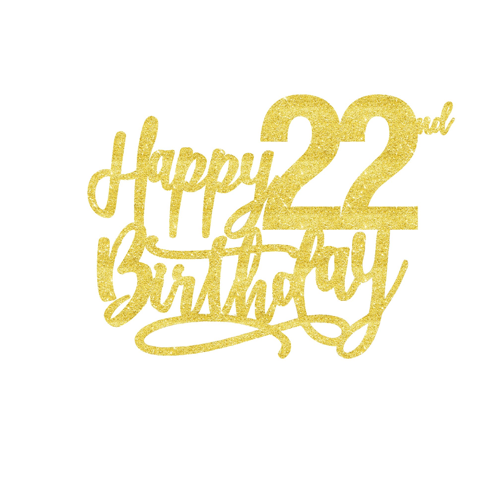 Snapklik.com : 22 Birthday Cake Toppers-Gold Glitter, Happy 22nd Cake ...