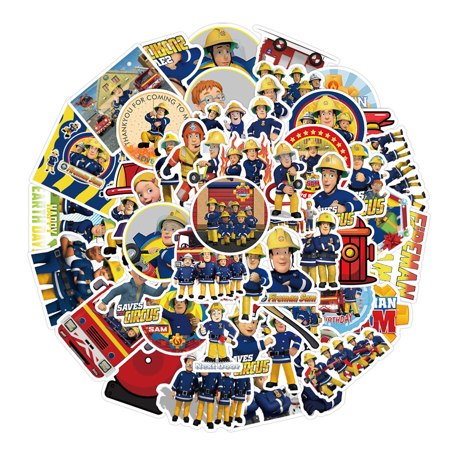 Fireman Stickers, 100 Pieces Cartoon Fireman Sticker Set, Waterproof ...