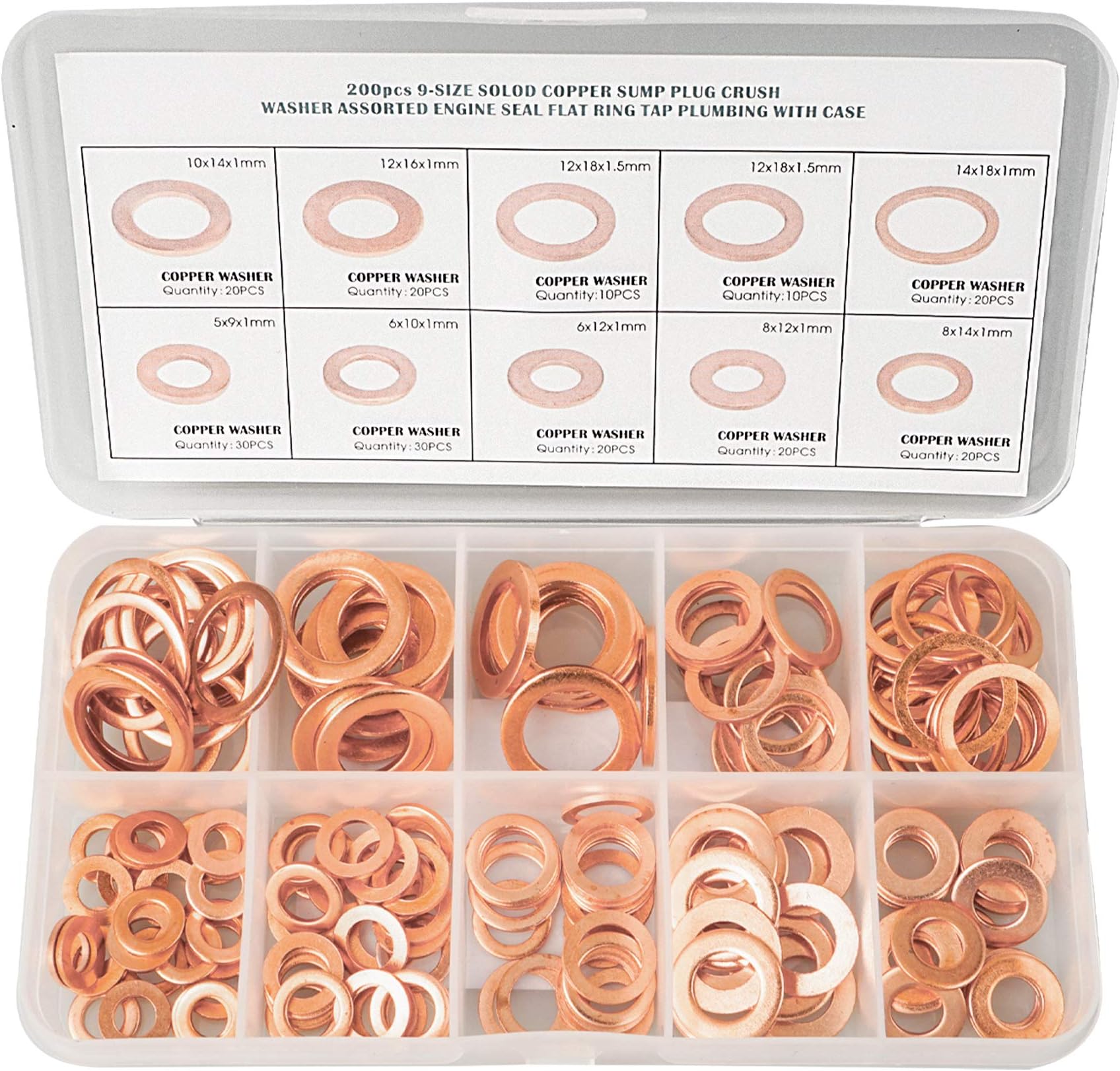 Connect 31869 Assorted Sump Plug Washers Box 250pc : Amazon.co.uk: DIY ...
