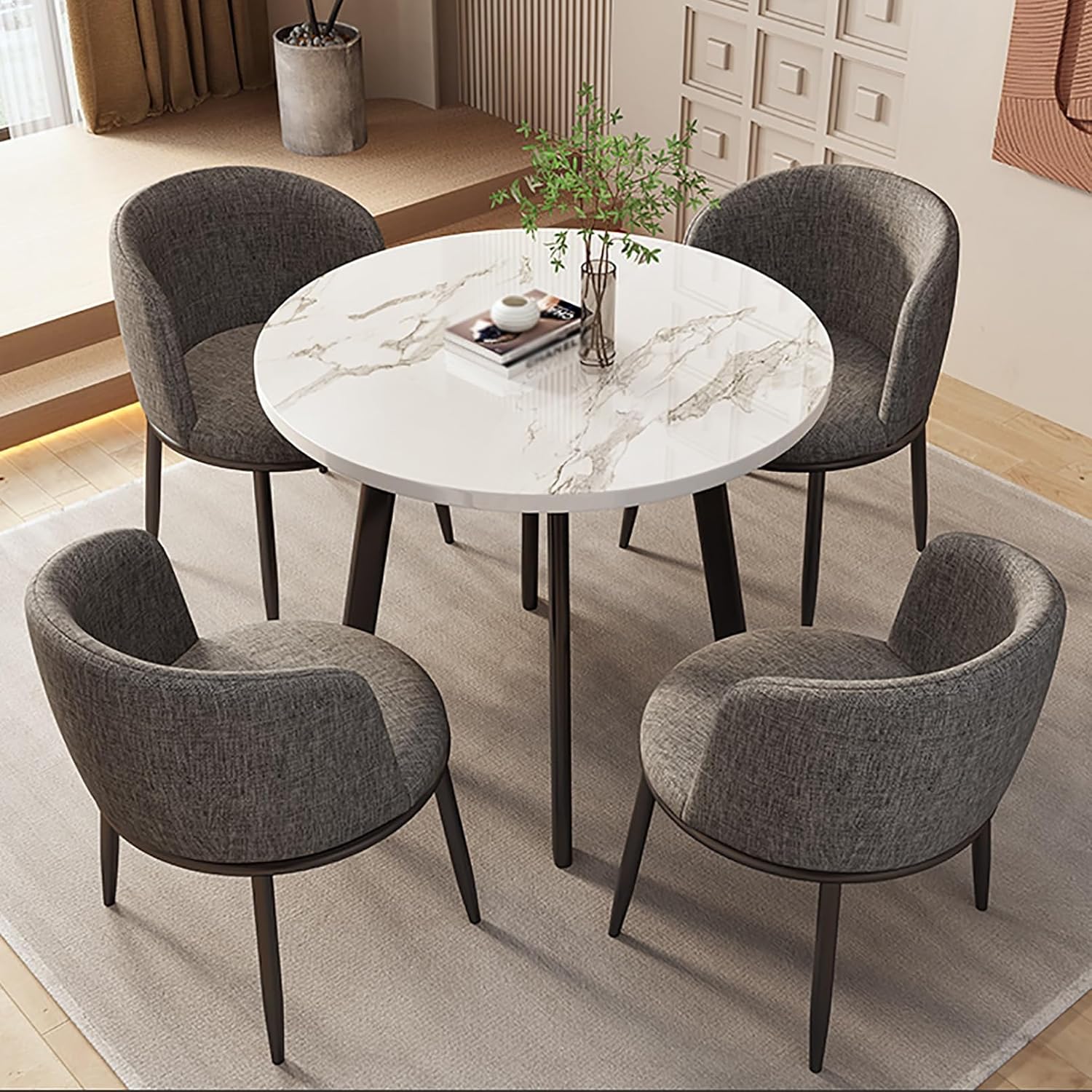 Amazon.co.jp: Conference Table, 4 Chair Meeting Table, Reception Set ...