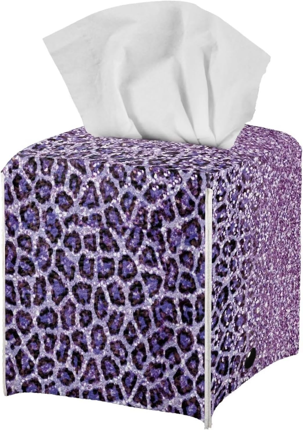 Amazon.com: Hzeswody Square Tissue Box Cover, Leopard Purple Tissue Box ...
