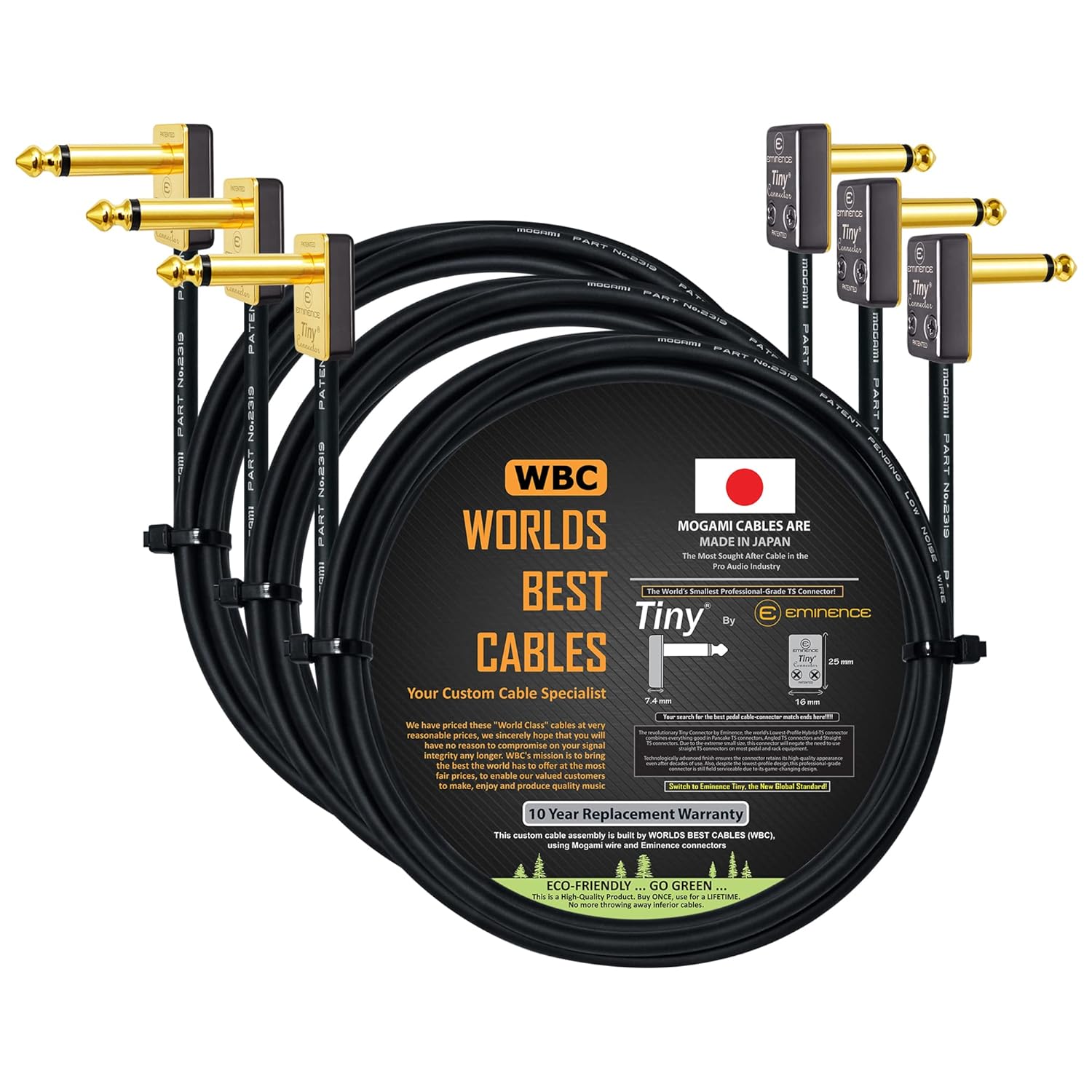 Amazon.com: WORLDS BEST CABLES 3 Units - 5 Foot - Pedal, Effects, Patch ...