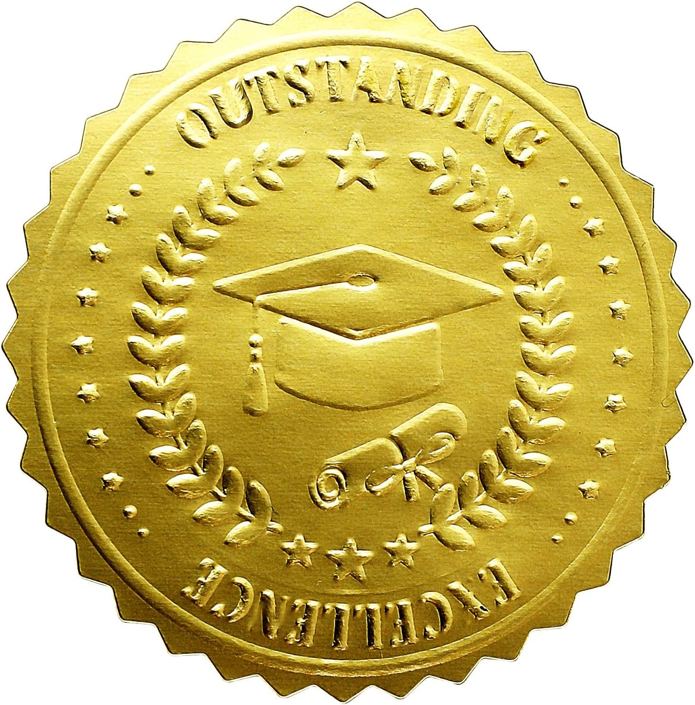 Amazon.com : 250 Pieces Gold Certificate Seals for Diploma Paper Gold ...