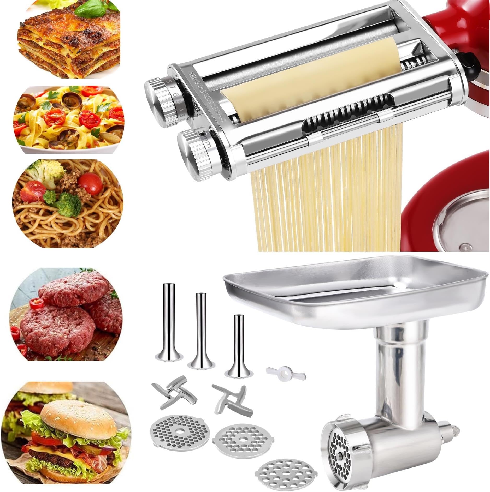 Amazon.com: Food Grinder & Pasta Maker Attachments for KitchenAid ...