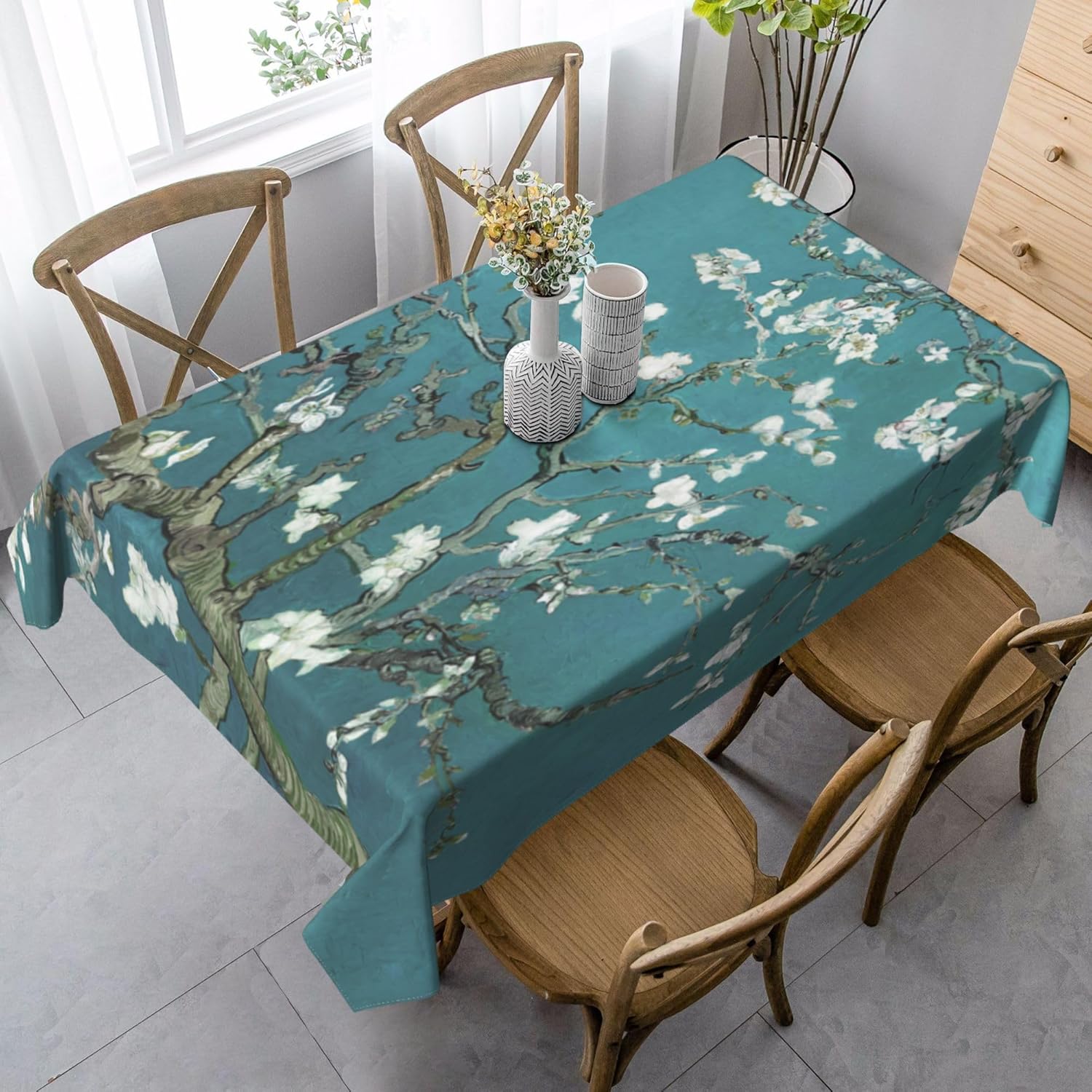 Amazon.com: AIRMARK Painting Rectangle Tablecloth,Van Gogh Almond ...