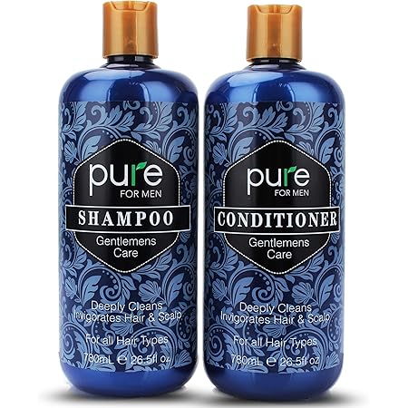 Amazon.com : Natural Mens Shampoo and Conditioner Set for Men Daily ...