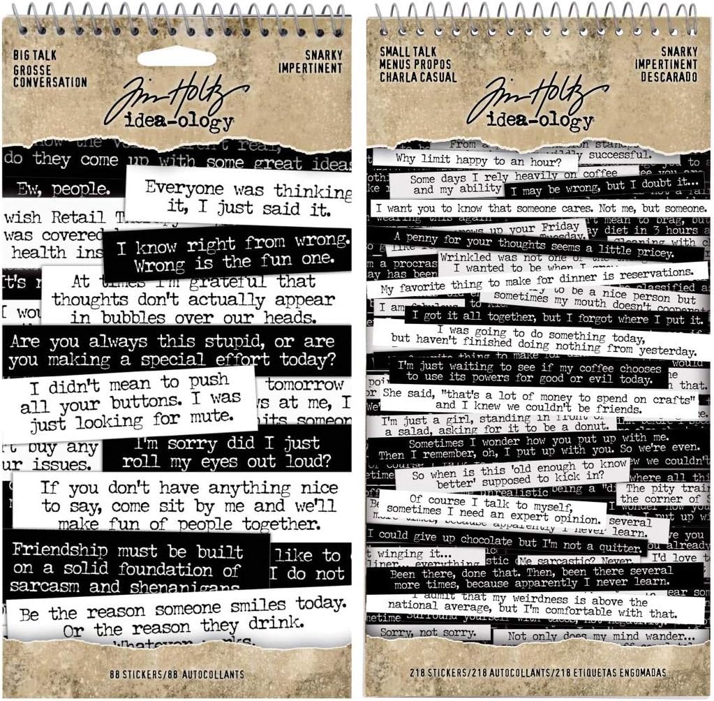 Amazon.com: Tim Holtz - Small Talk, Snarky & Big Talk, Snarky - Idea ...