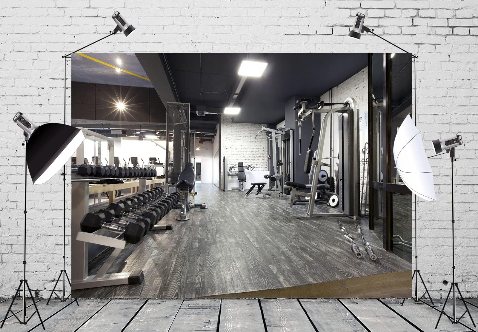 Amazon.com : BELECO 7x5ft Fabric Gym Backdrop for Photoshoot ...