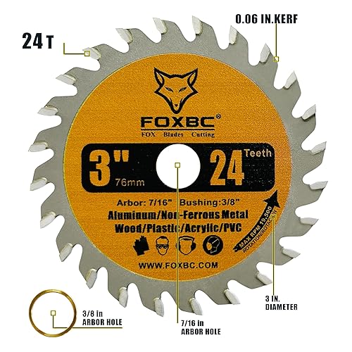 Snapklik.com : FOXBC 3 Inch Circular Saw Blade 24T Carbide Cuts For ...