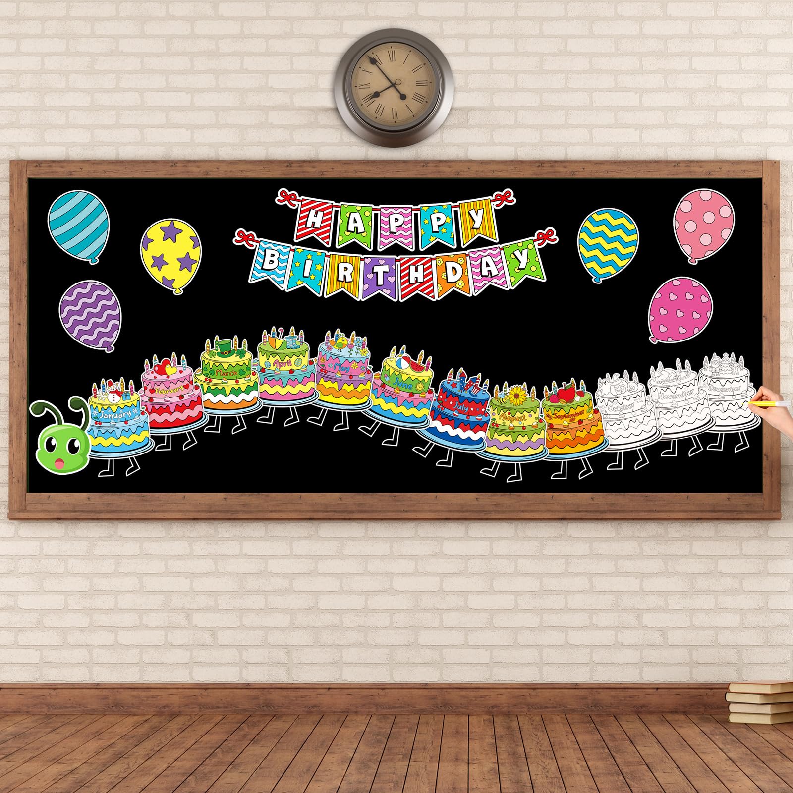 Buy Pasimy 20 Pcs Coloring Birthday Bulletin Board Set Color Your Own ...