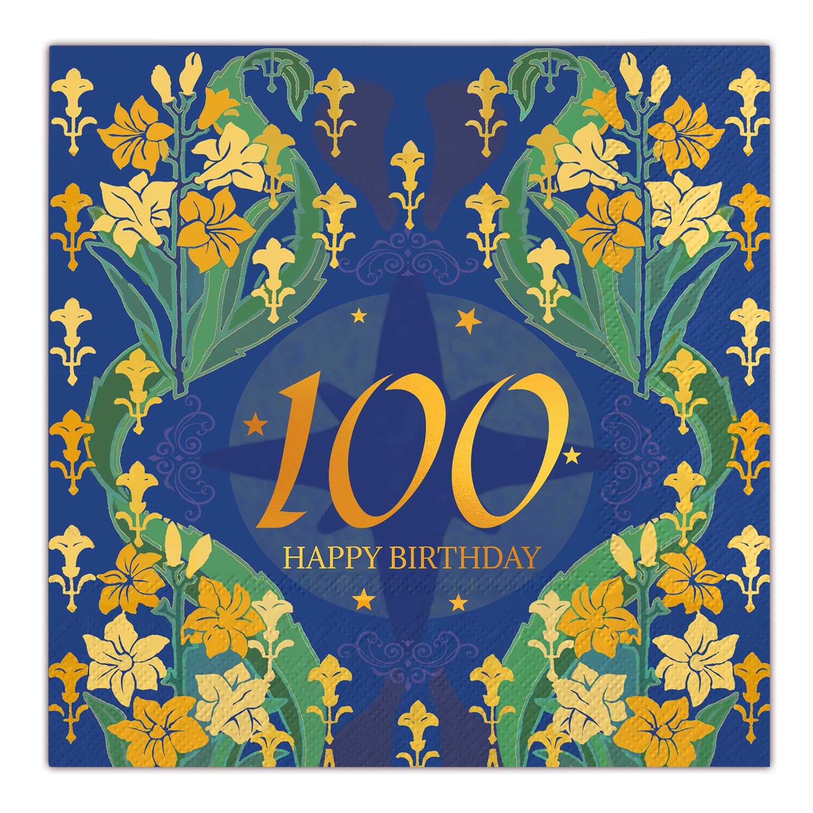 Amazon.com | qiqee 100th Birthday Napkins 13 * 13 inch Disposable ...