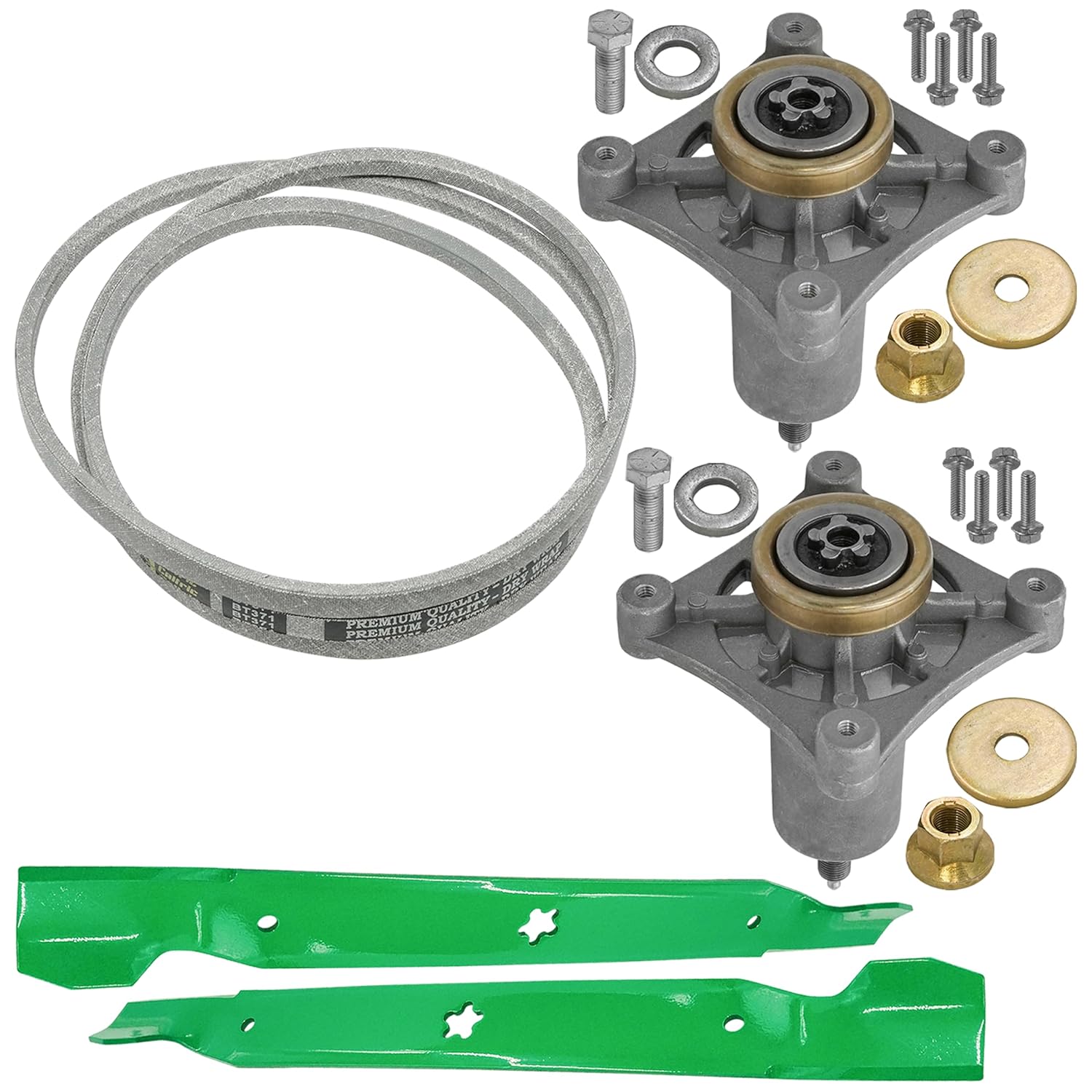 Amazon.com: Caltric 42" Deck Spindle Blade Belt Rebuild Kit Compatible ...