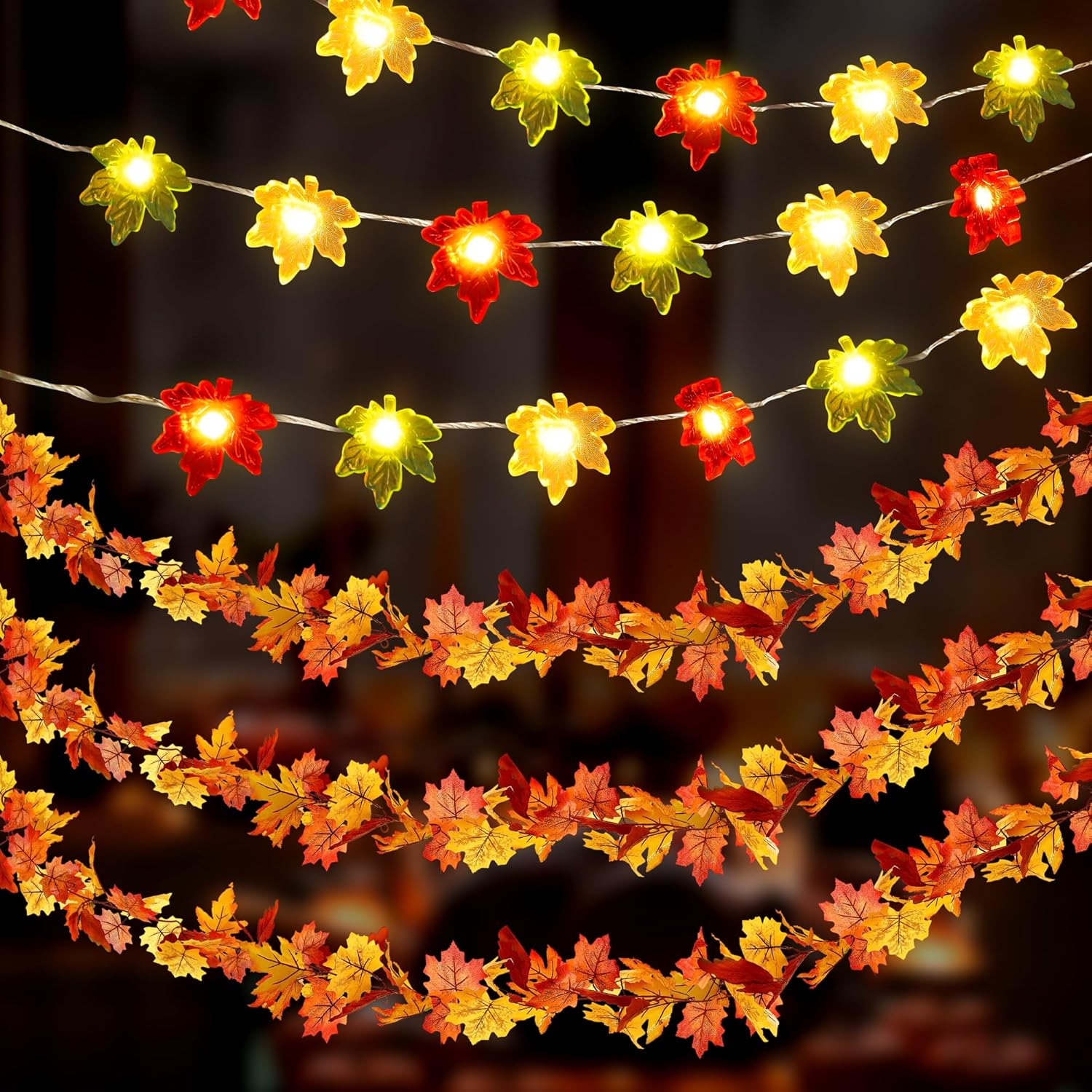 Amazon.com: KatchOn, Big LED Thanksgiving String Lights | Fall Garland ...