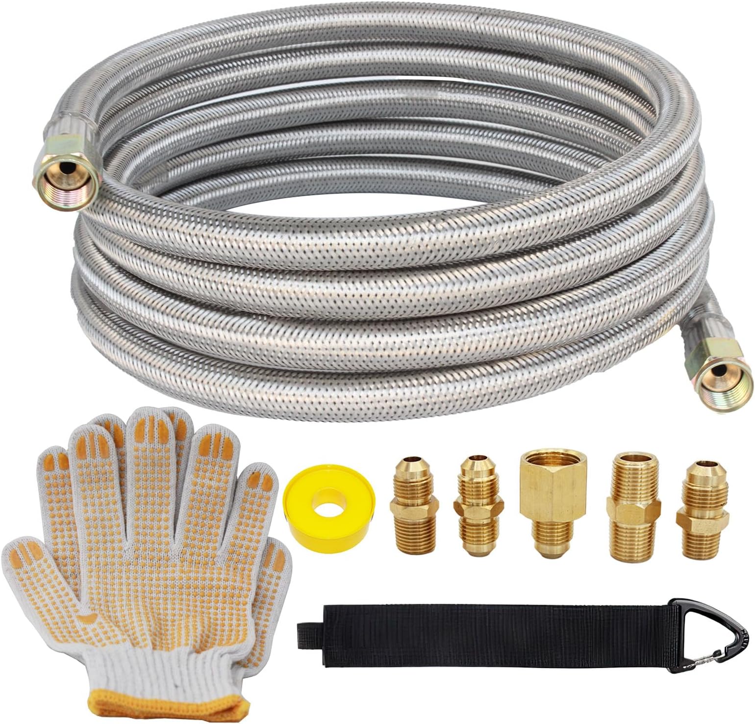 Amazon.com : 10 Feet High Pressure Braided Propane Hose Extension with ...