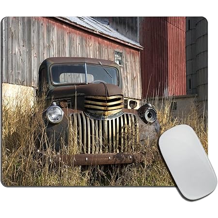 Amazon.com: Old Vintage Farm Truck Mouse Pad,Rustic Retro Barn Mouse ...