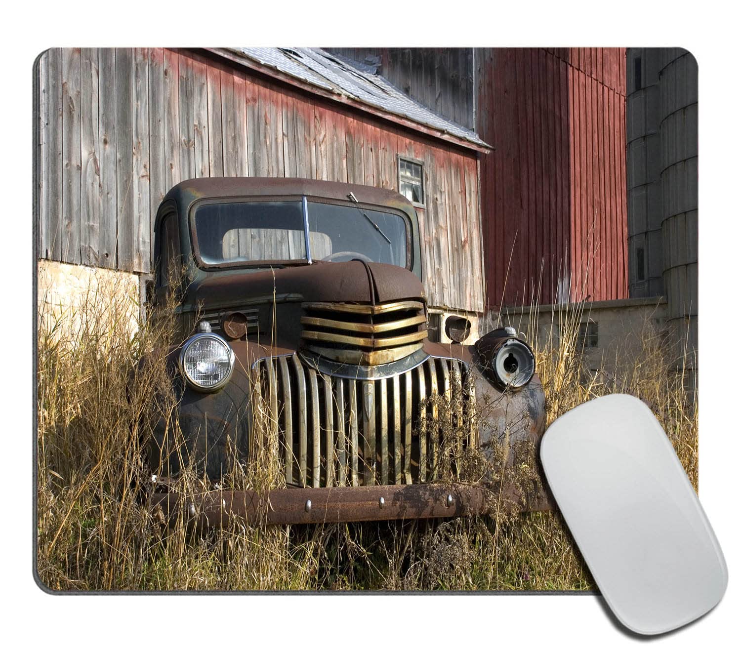 Amazon.com: Old Vintage Farm Truck Mouse Pad,Rustic Retro Barn Mouse ...