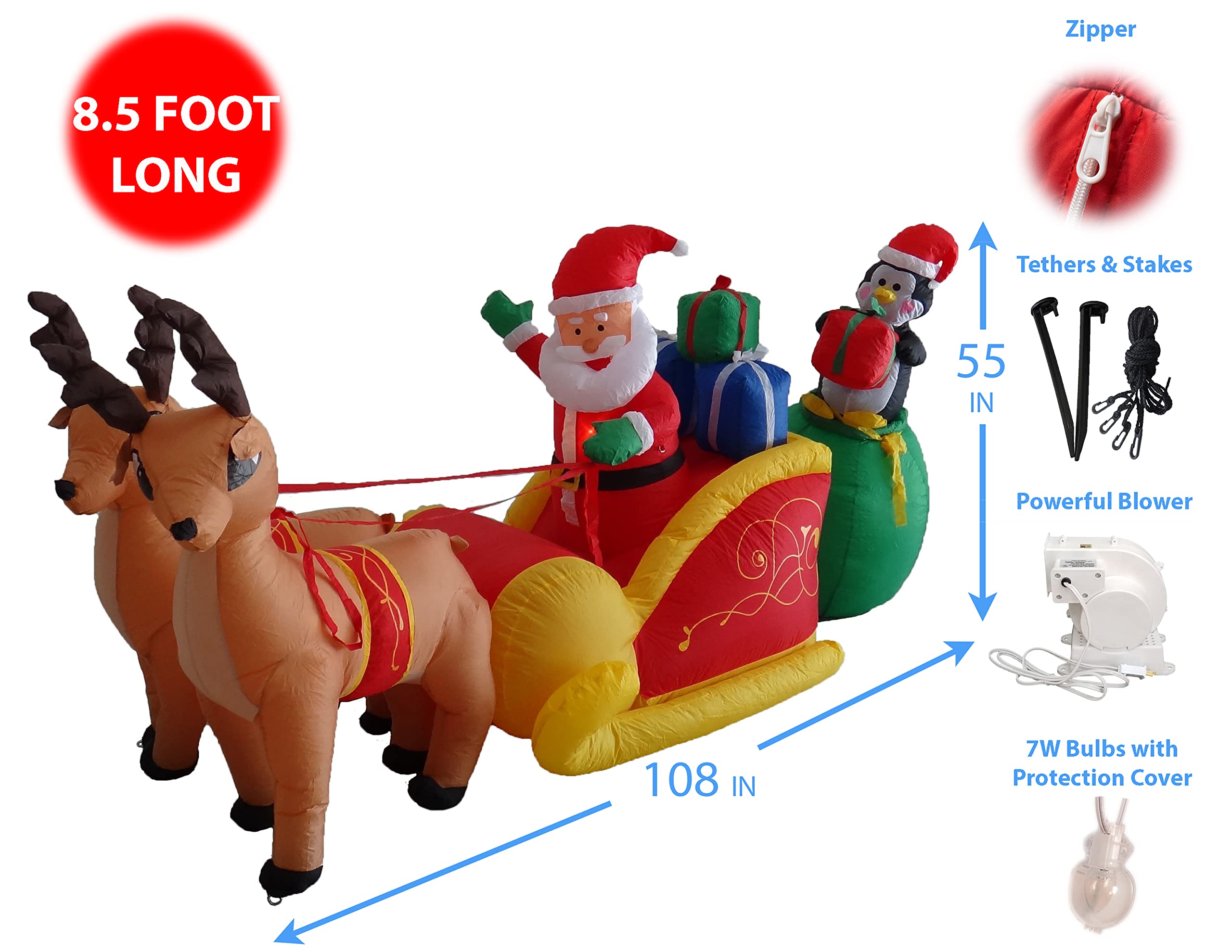 Santa And Sleigh Cartoon