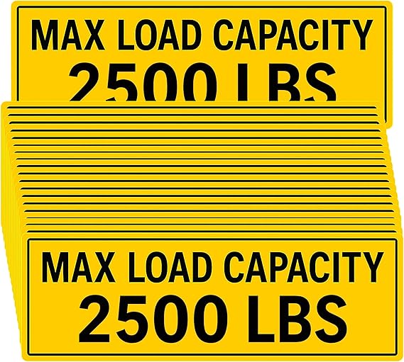 Amazon.com: 32Pcs(5.5"x2") - MAX LOAD CAPACITY 2500 LBS Sign Sticker ...