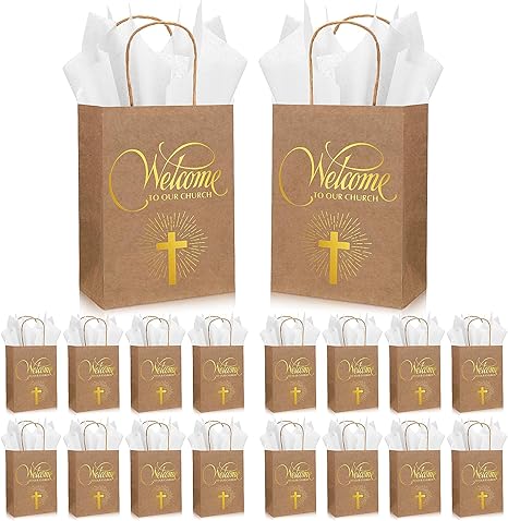 Amazon.com: Chuangdi 50 Pcs Church Welcome Bags Bulk Religious Gift ...