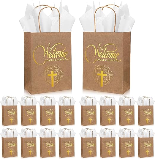 Amazon.com: Chuangdi 50 Pcs Christmas Church Welcome Bags Bulk ...