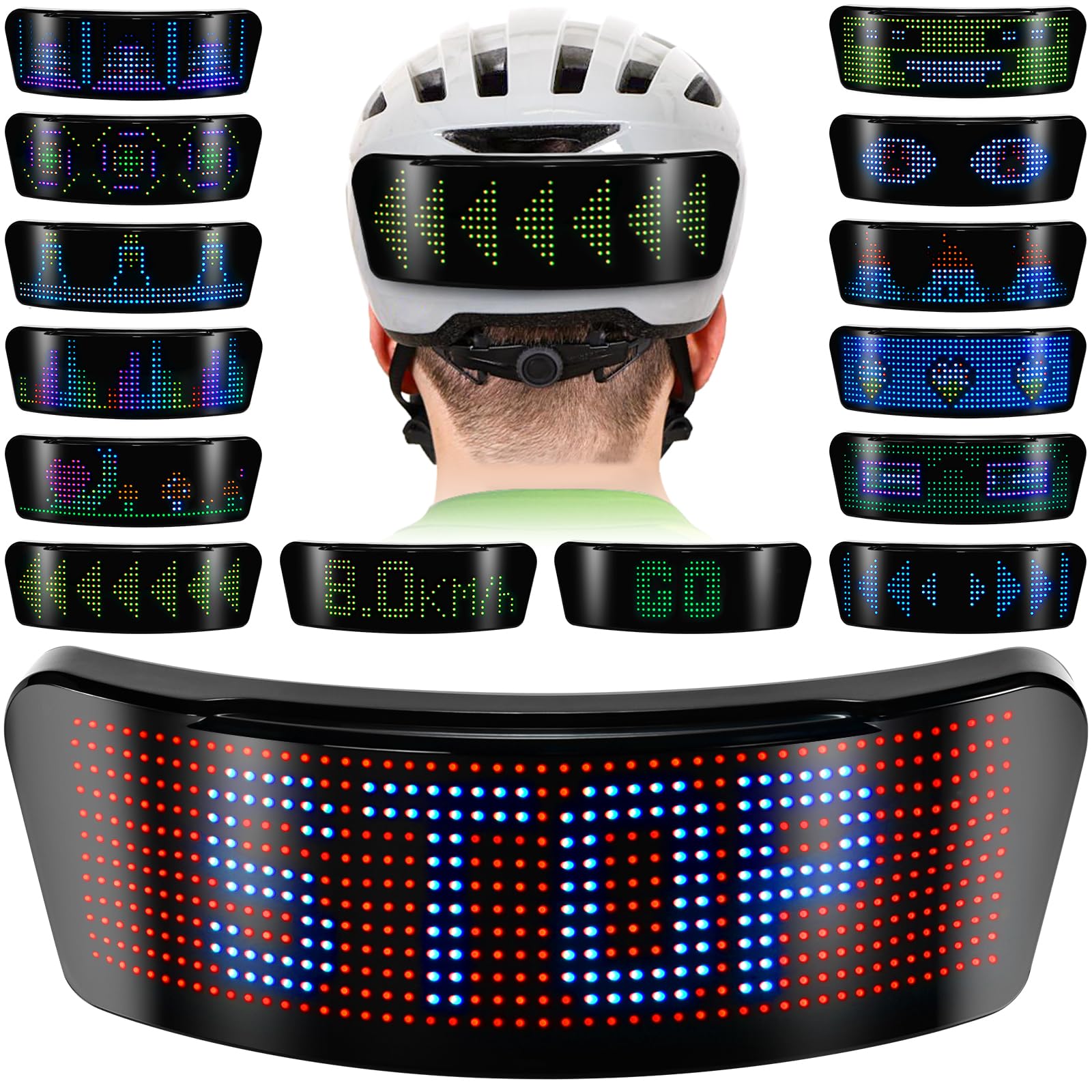 Amazon.com : Keledz Helmet Light,LED Helmet Display Screen,Motorcycle ...