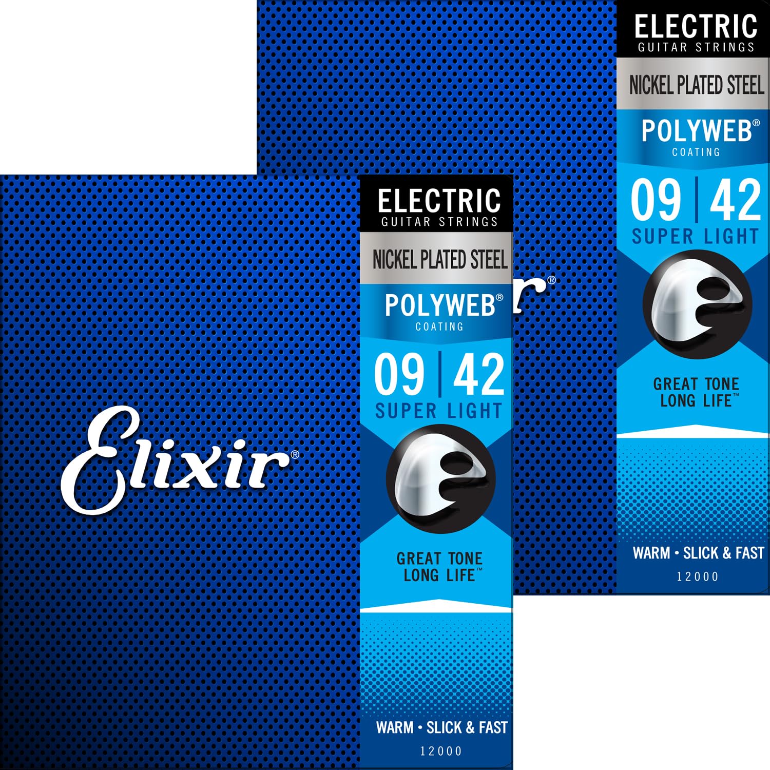 Amazon.co.jp: Elixir エリクサー エレキギター弦 POLYWEB Super Light .009-.042#12000 2個セット 【国内正規品】 : 楽器・音響機器