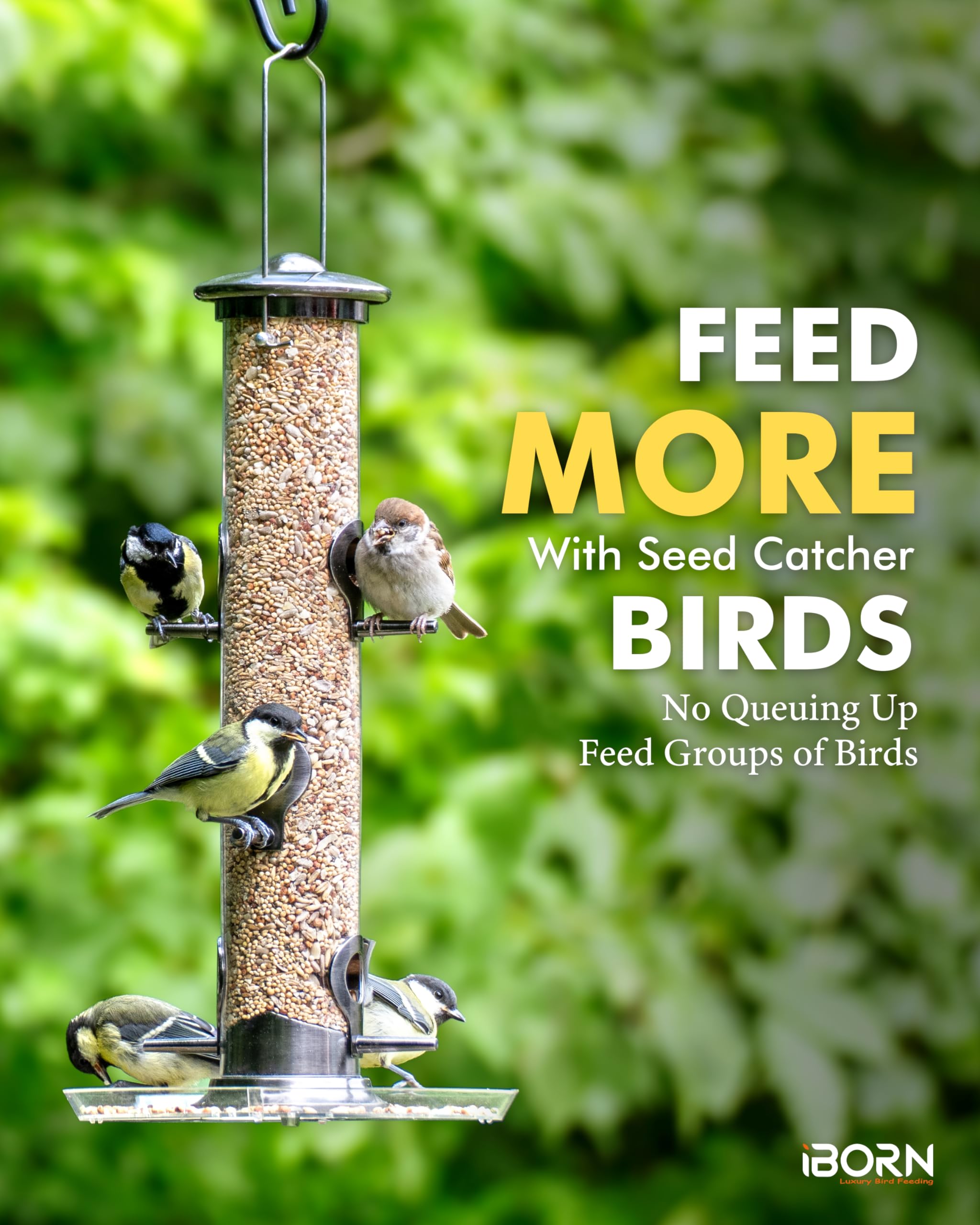 Snapklik.com : iBorn Bird Feeders Seed Catcher For Outside Hanging 6 ...