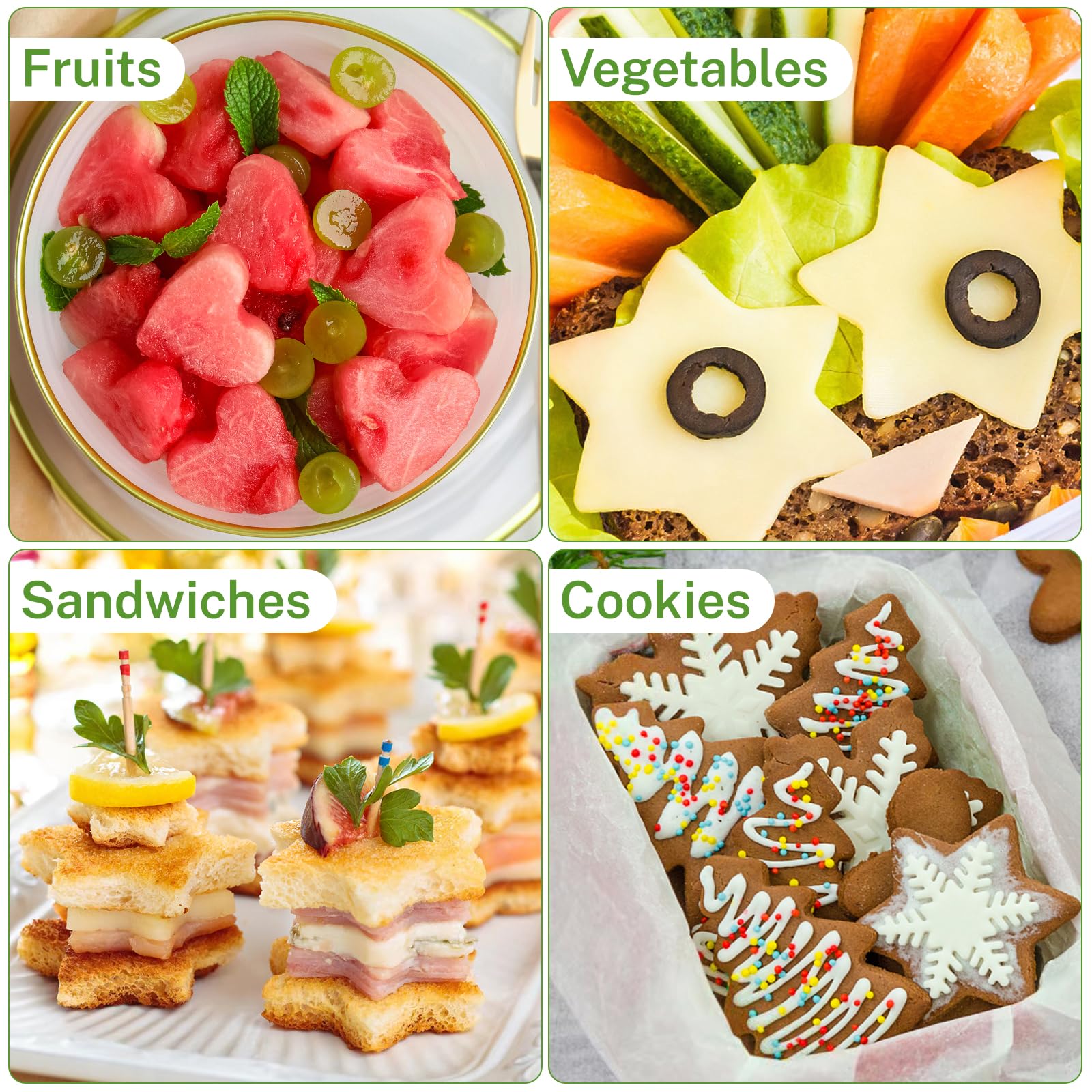 Snapklik.com : Large Christmas Cookie Cutters, 4" Cookie Cutter Set