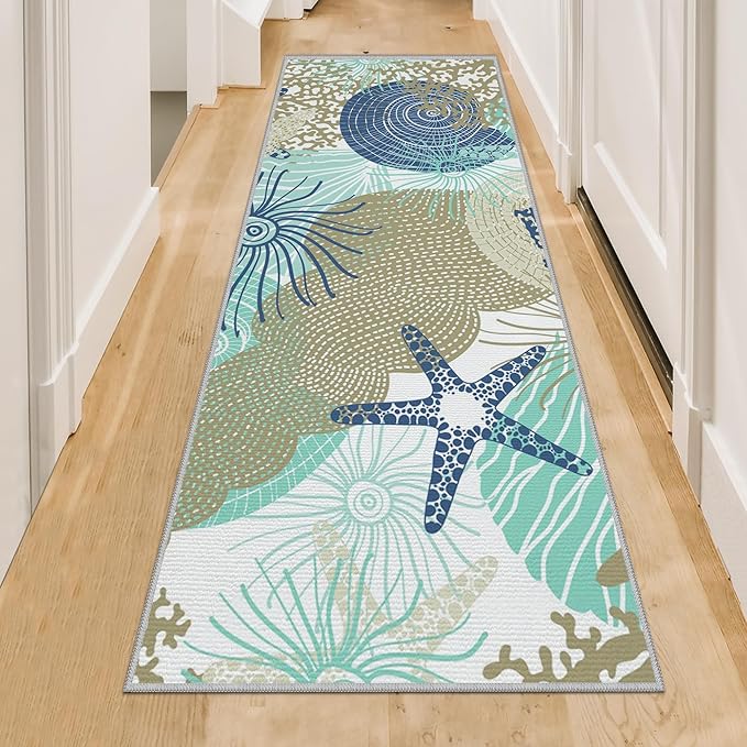 Amazon.com: Tritard Coastal Runner Rug 2x6 Nautical Kitchen Hallway ...